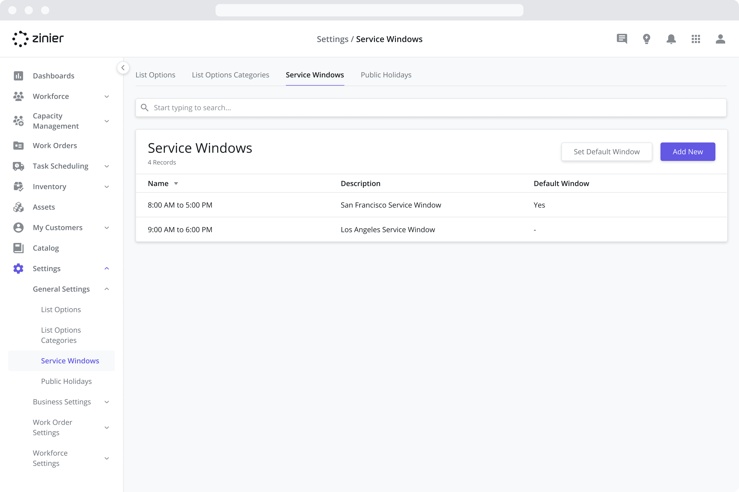 Work Order & Task Settings