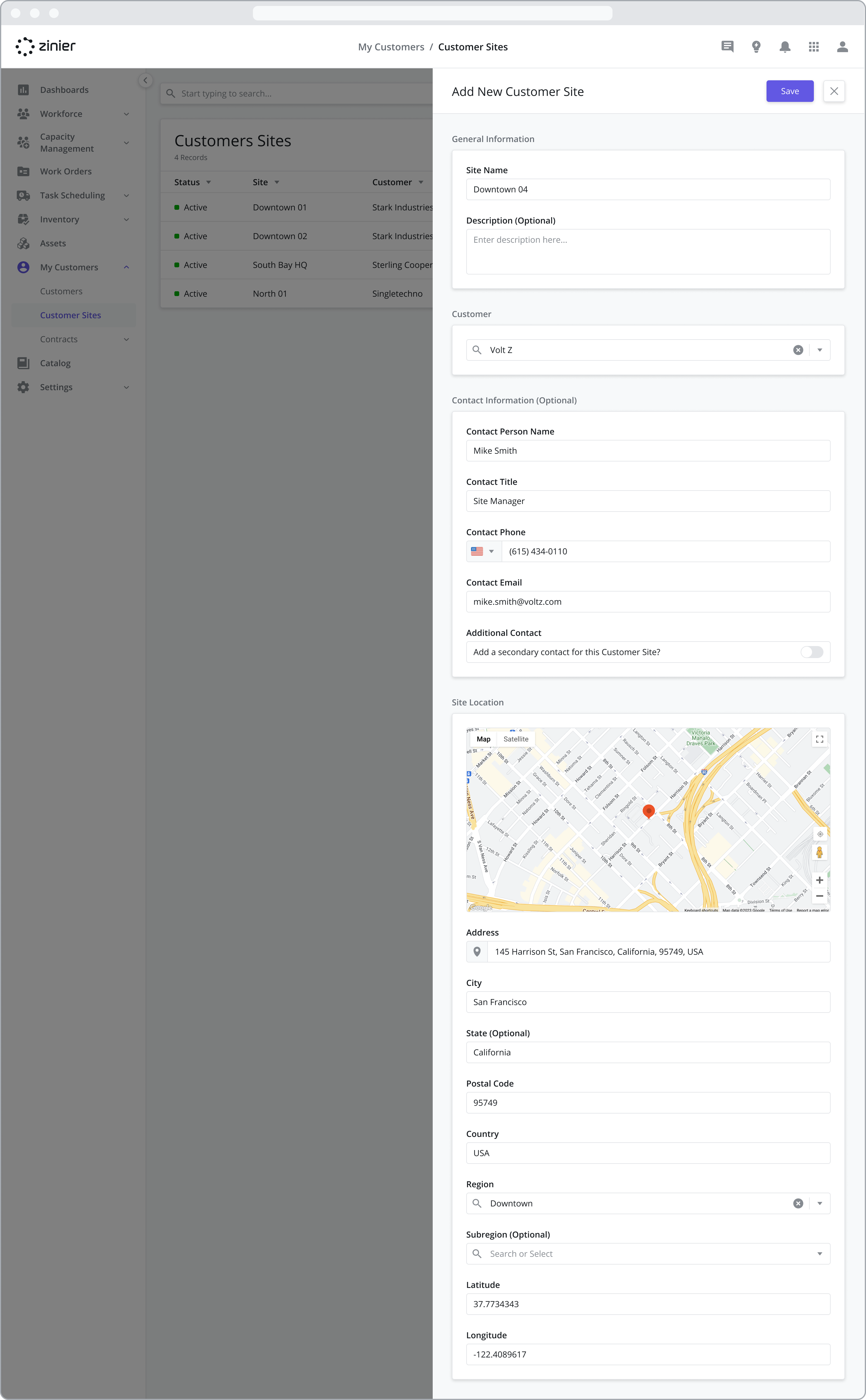 Customer Sites