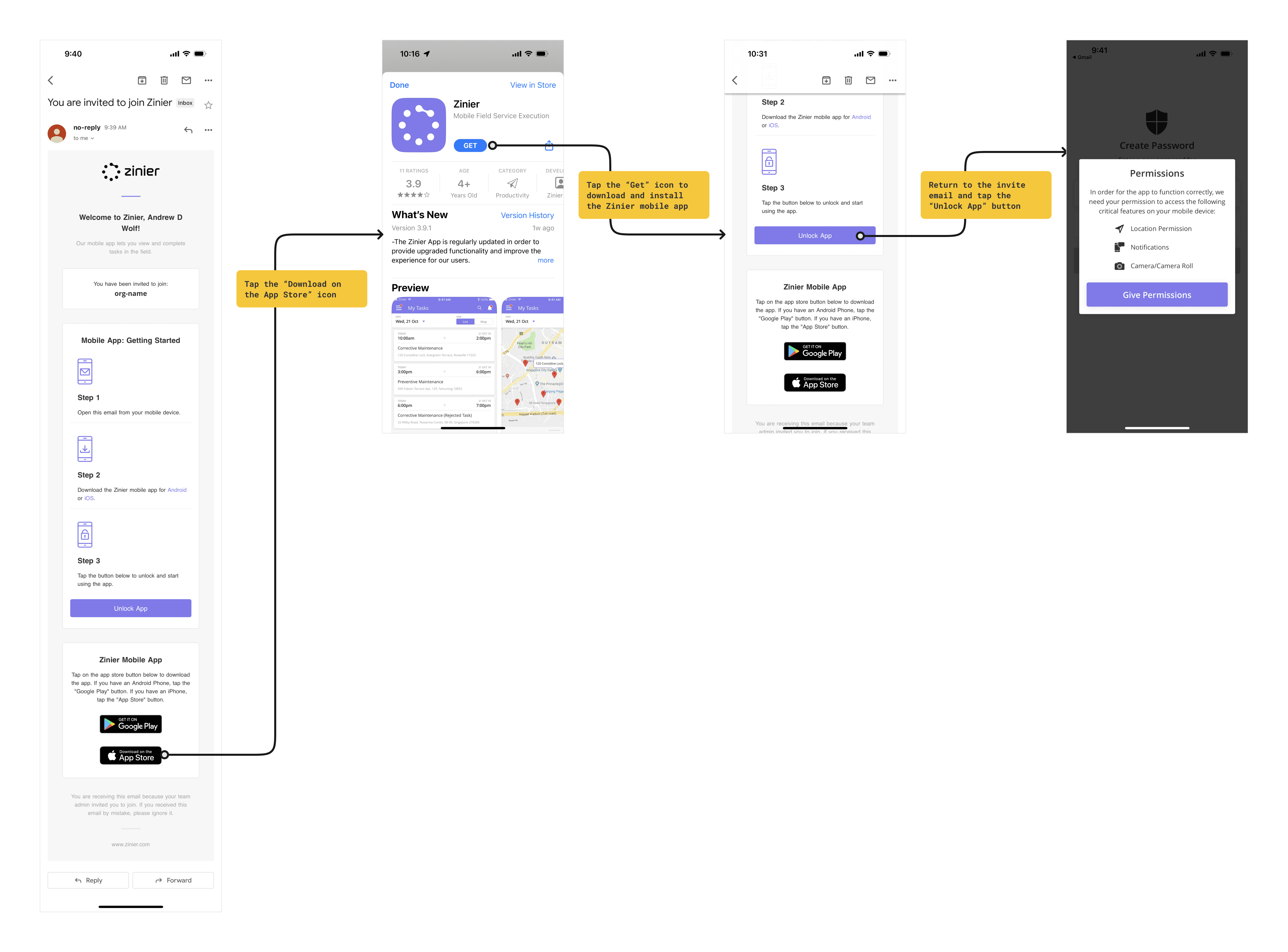 (iOS) Mobile App Installation and Account Creation