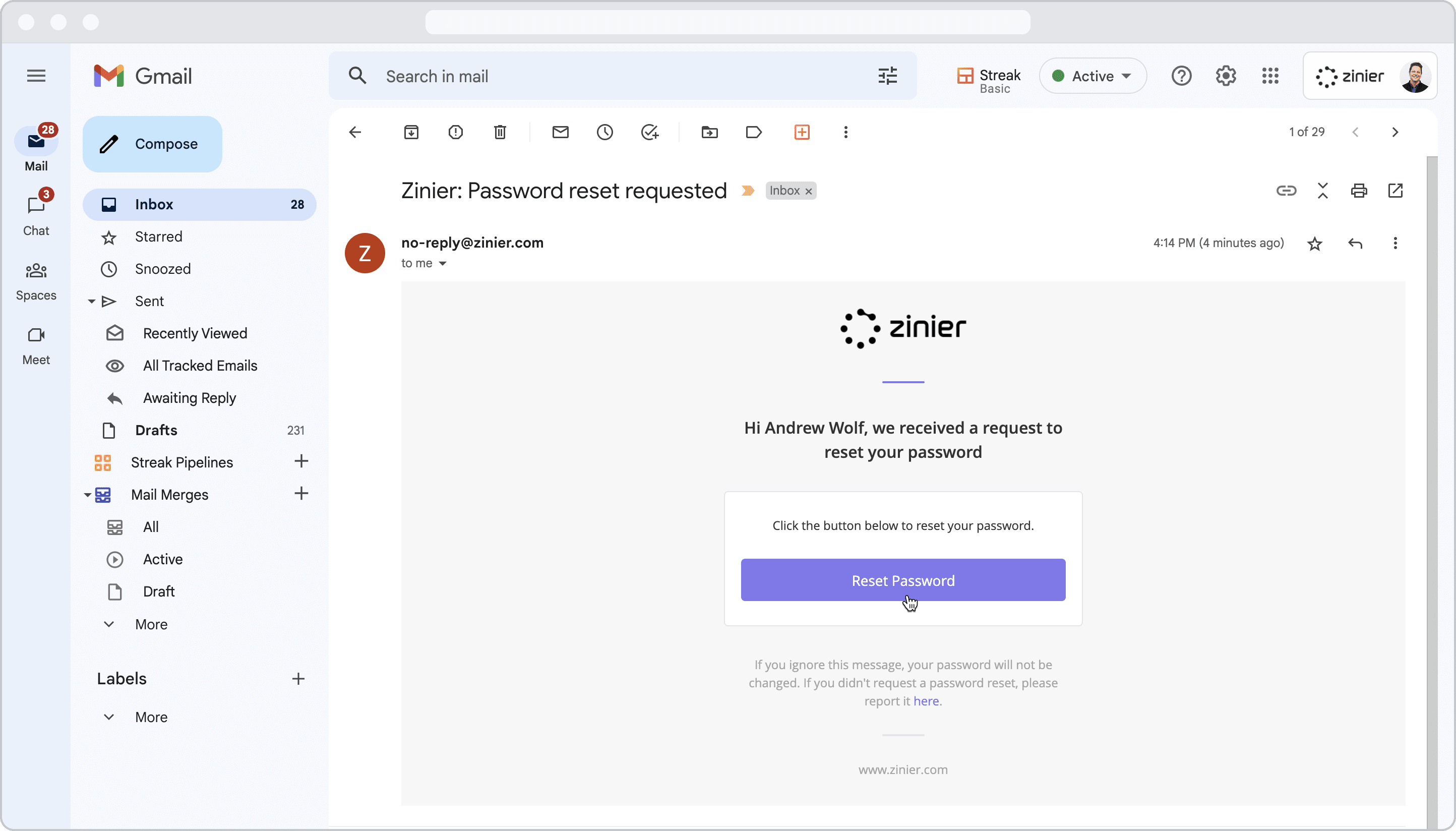 Resetting your Password on the Web